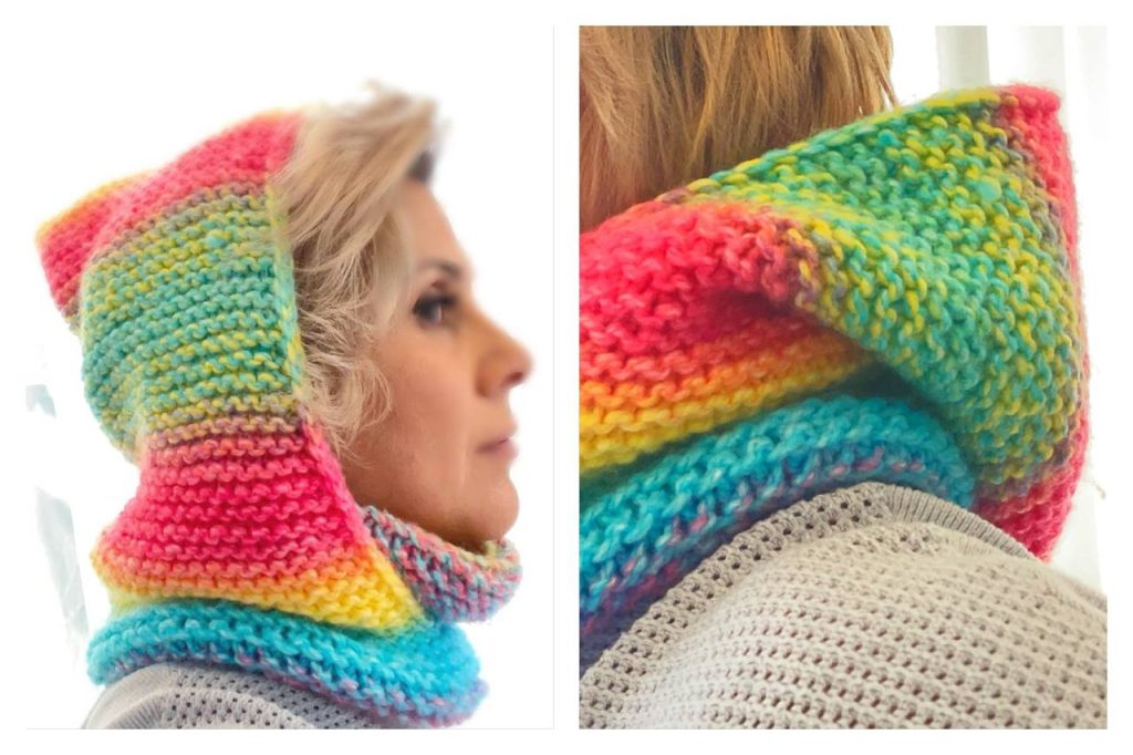 How to Knit a Cozy Hooded Scarf: Step-by-Step Tutorial: Beginner ...