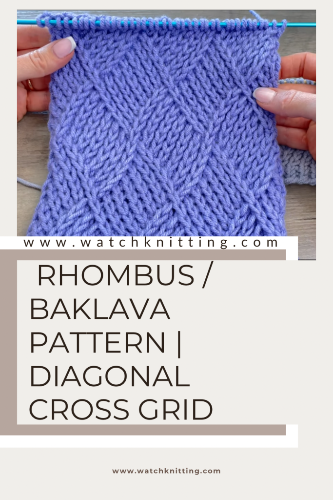 Baklava Pattern | The Magical Rhombus Stitch or Diagonal Cross Line ...